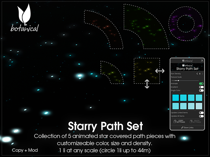 Second Life Marketplace Botanical Starry Path Set